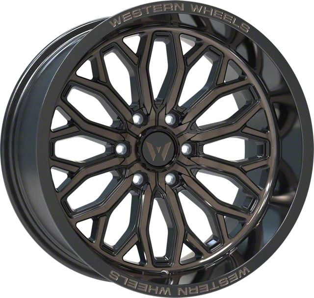 Western Wheels Titan IR08 Bronze Machined Face Satin 6-Lug Wheel; 20x10 ...