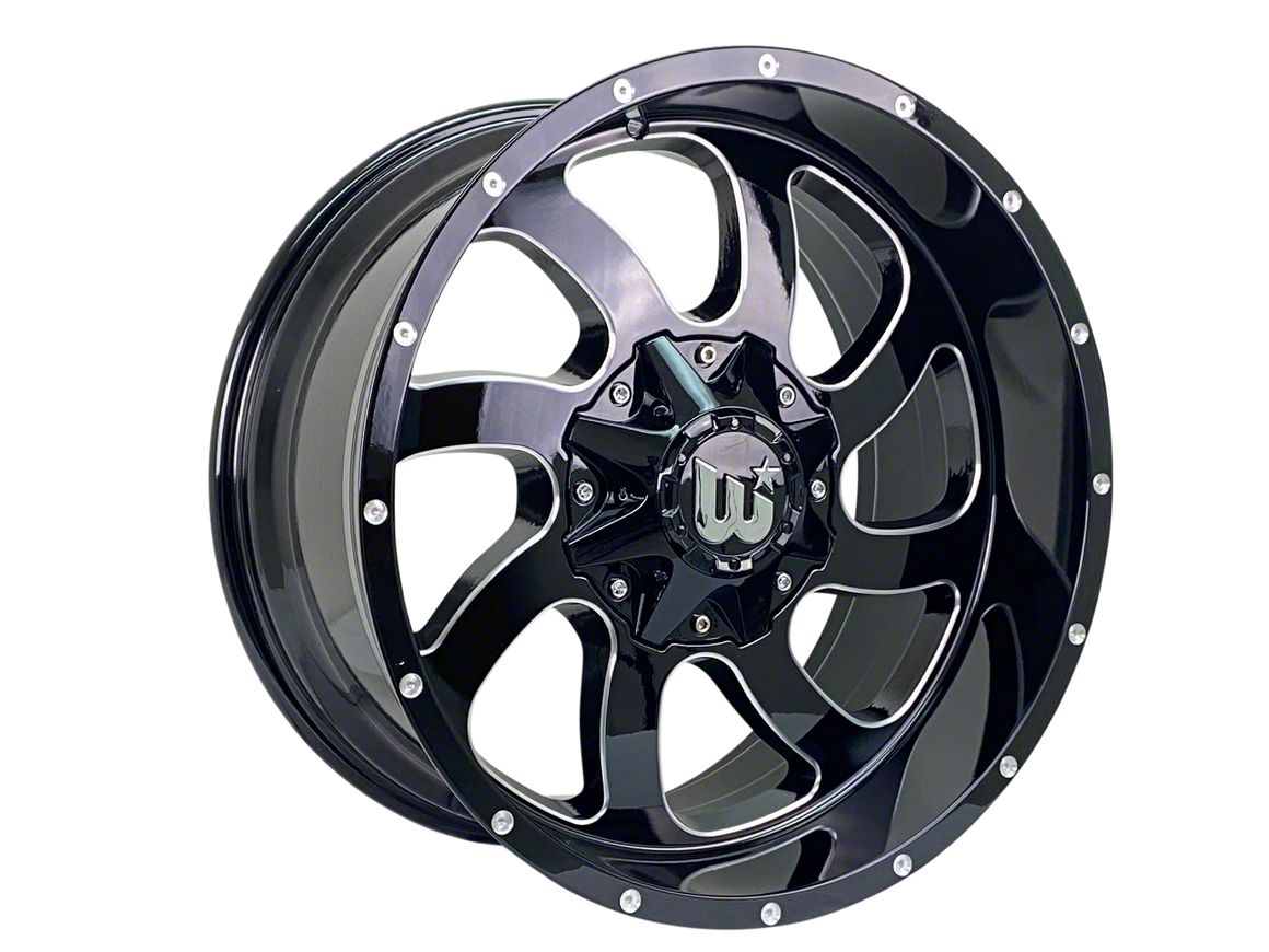 Western Wheels Tundra DUSTY Gloss Black with Side Milling and Spot 6 ...