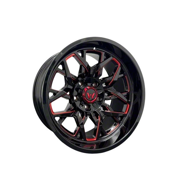 Western Wheels Tundra EDGE Gloss Black with Red Milling 6-Lug Wheel ...