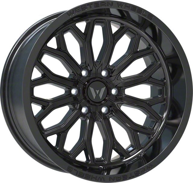 Western Wheels Tundra IR08 Gloss Black Milling Spokes 6-Lug Wheel ...