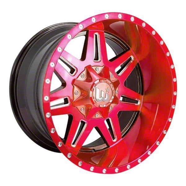 Western Wheels Tundra TRAIL2 Red Machined Face with Lip 5-Lug Wheel ...