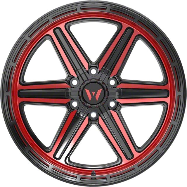 Western Wheels Tundra YR13 Gloss Black Red Milling Spokes 6-Lug Wheel ...