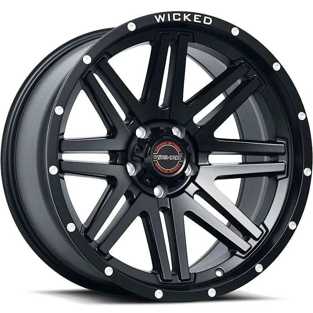 Wicked Offroad Titan W901 Gloss Black Milled 6-Lug Wheel; 20x10; -24mm ...