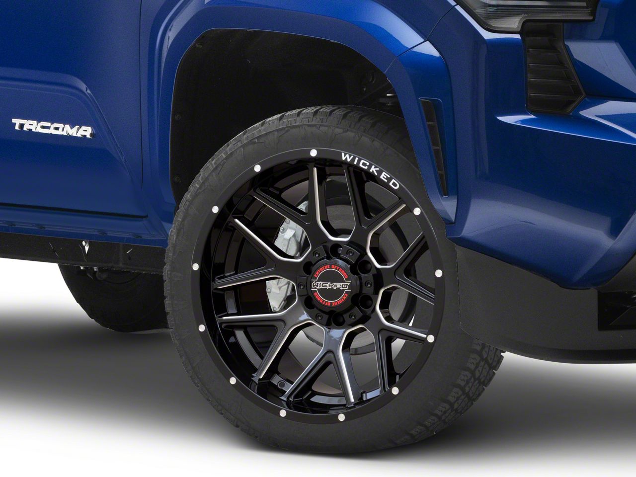 Wicked Offroad Tacoma W903 Gloss Black Milled 6-Lug Wheel; 22x10; -19mm ...
