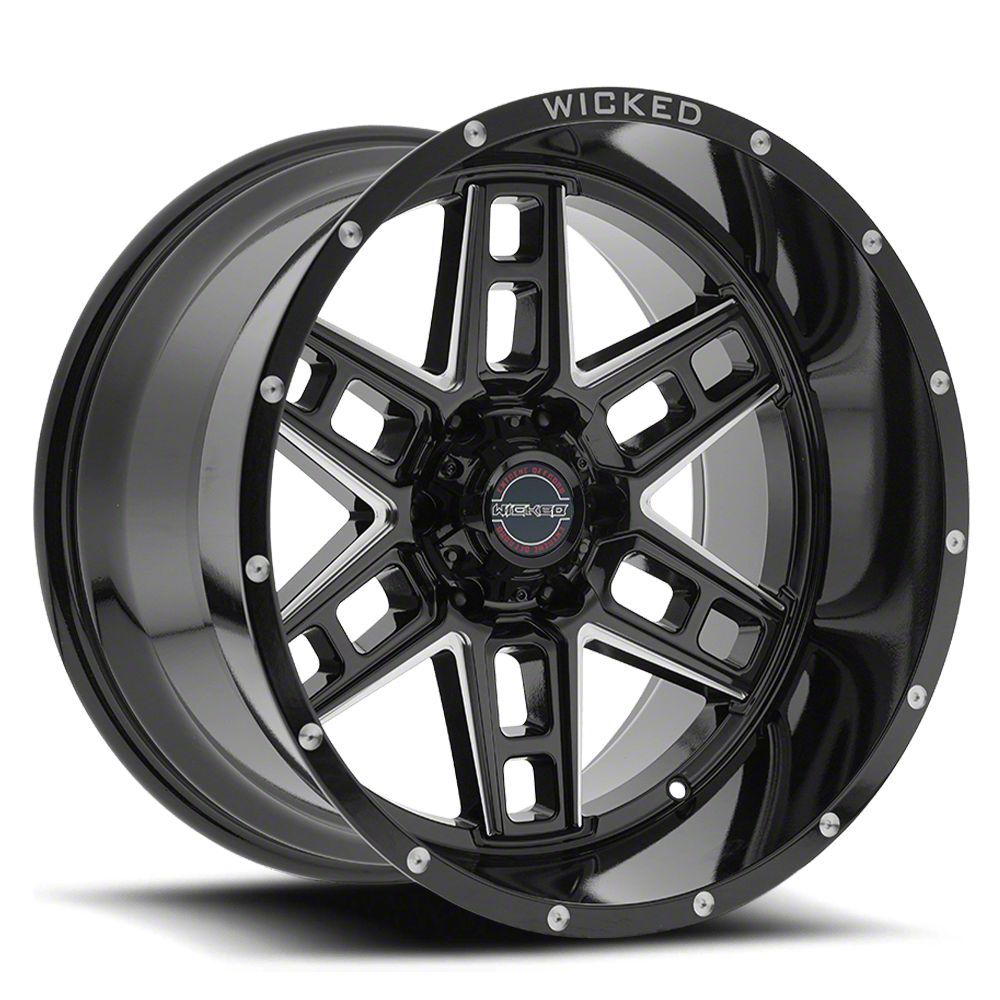 Wicked Offroad Toyota 4-Runner W906 Gloss Black Milled 6-Lug Wheel ...