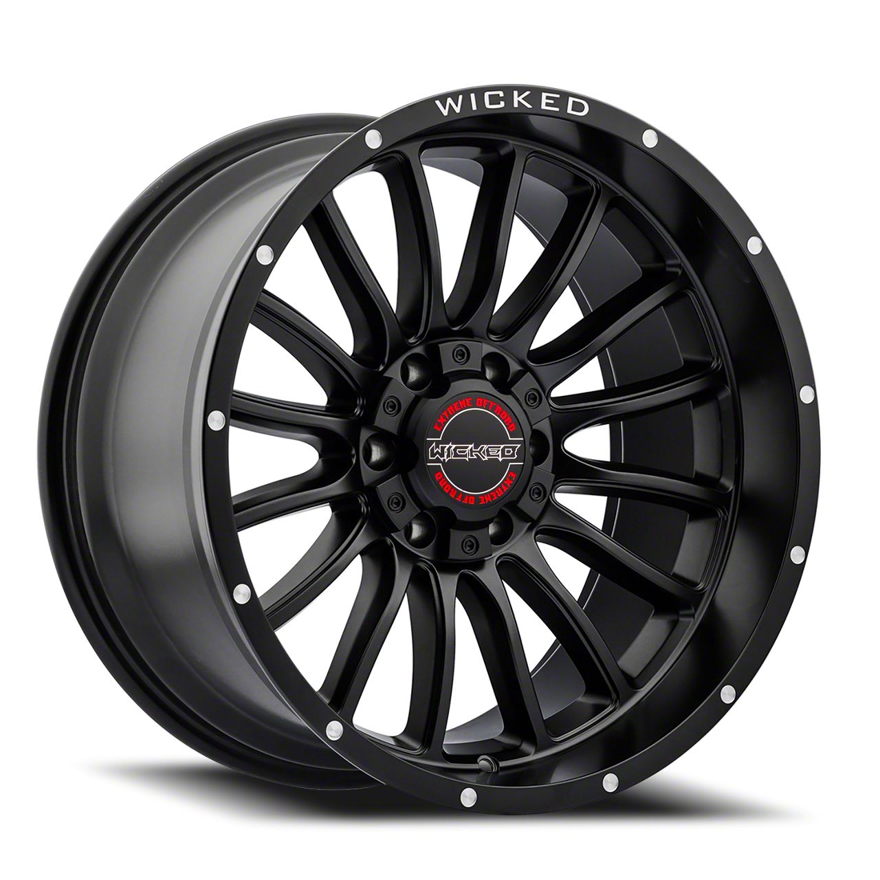 Wicked Offroad Bronco W908-B Satin Black 6-Lug Wheel; 20x10; -19mm ...
