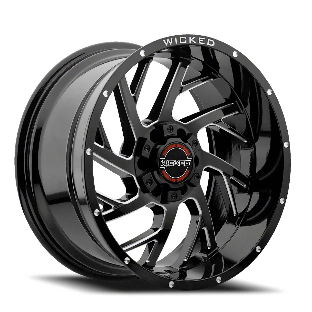 Wicked Offroad Jeep Wrangler W930 Gloss Black Milled Wheel; 20x10 ...