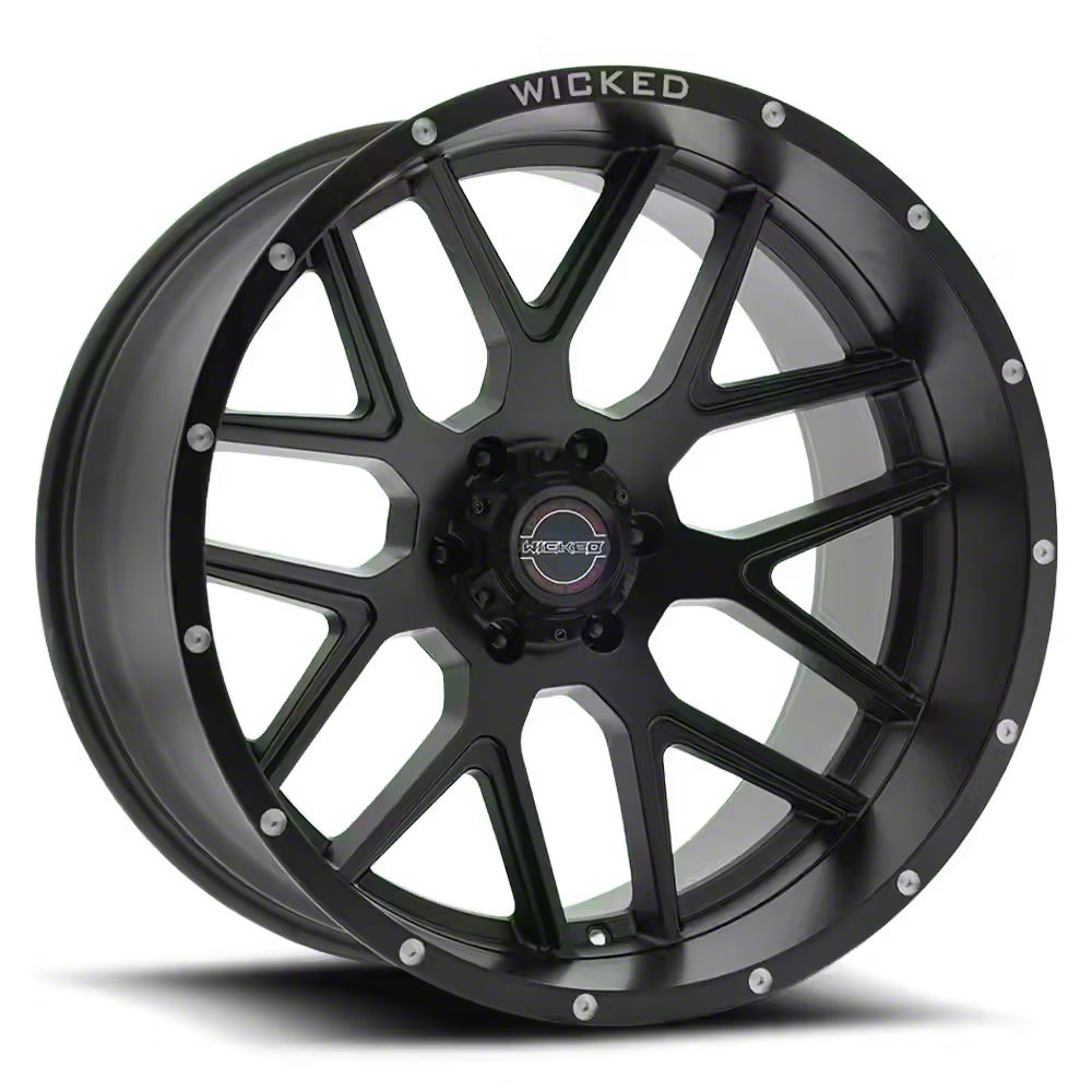 Wicked Offroad Titan W903 Satin Black Milled 6-Lug Wheel; 20x12; -44mm ...