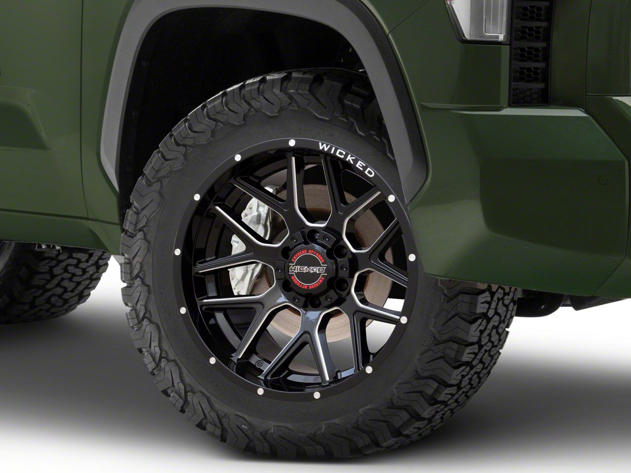 Wicked Offroad Tundra W903 Gloss Black Milled 6-Lug Wheel; 22x10; -19mm ...