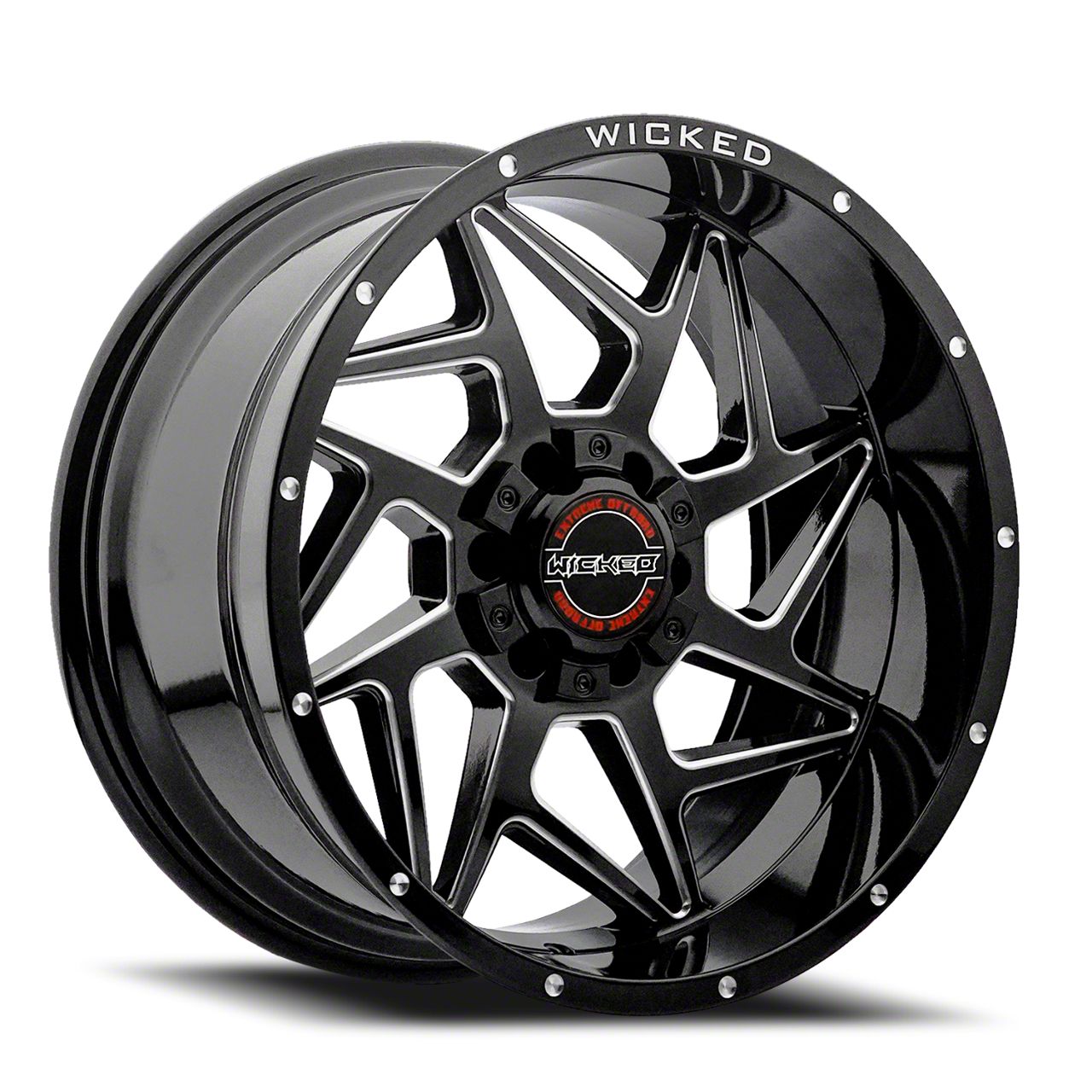 Wicked Offroad Tundra W932 Gloss Black Milled 6-Lug Wheel; 20x9; 0mm ...