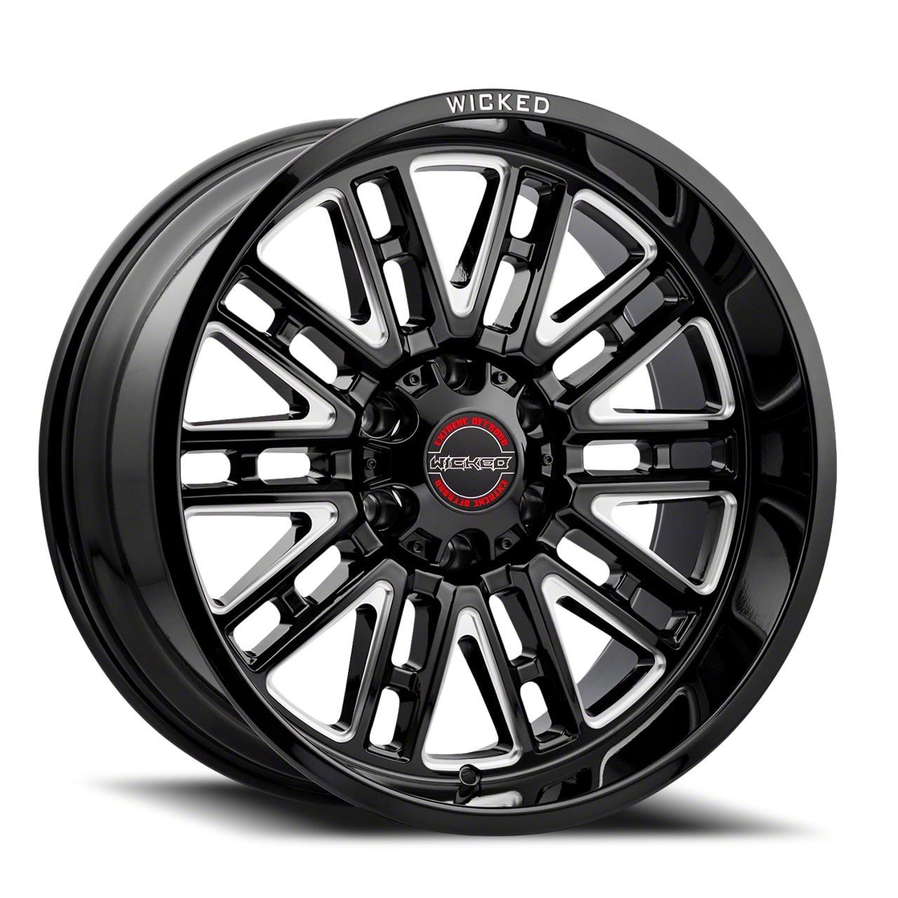 Wicked Offroad Tundra W937 Gloss Black Milled 6-Lug Wheel; 20x10; -19mm ...