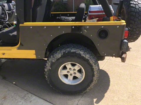 Wizard Works Offroad Jeep Wrangler Rear Armor; Bare Steel WW4044 (04-06 ...