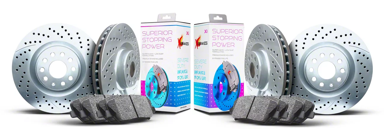 Xbrakes Jeep Gladiator Xi Series Brake Rotor and Pad Kit; Front and ...