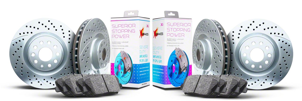 Xbrakes Titan Xi Series 6-Lug Brake Rotor and Pad Kit; Front and Rear ...