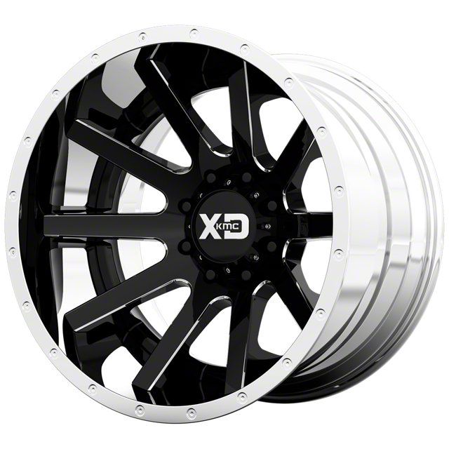 XD Toyota 4-Runner Heist Gloss Black Milled with Chrome Lip 6-Lug Wheel ...