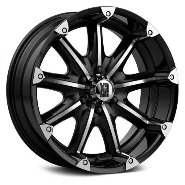 XD Titan Badlands Gloss Black Machined 6-Lug Wheel; 18x9; 18mm Offset ...