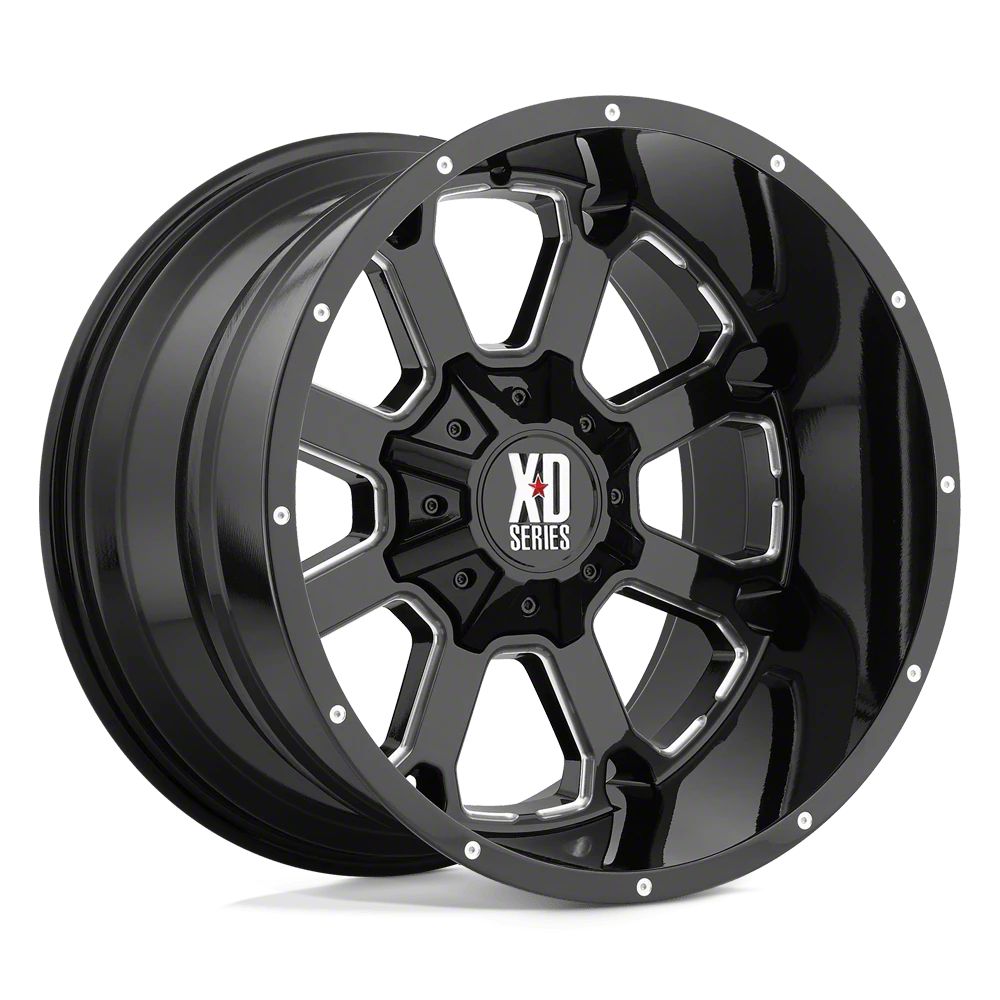 XD Titan Buck 25 Gloss Black Milled 6-Lug Wheel; 20x12; -44mm Offset ...