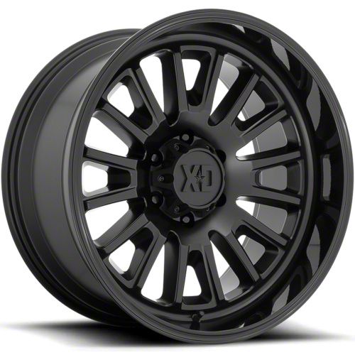 XD Titan Rover Satin Black with Gloss Black Lip 6-Lug Wheel; 22x12 ...