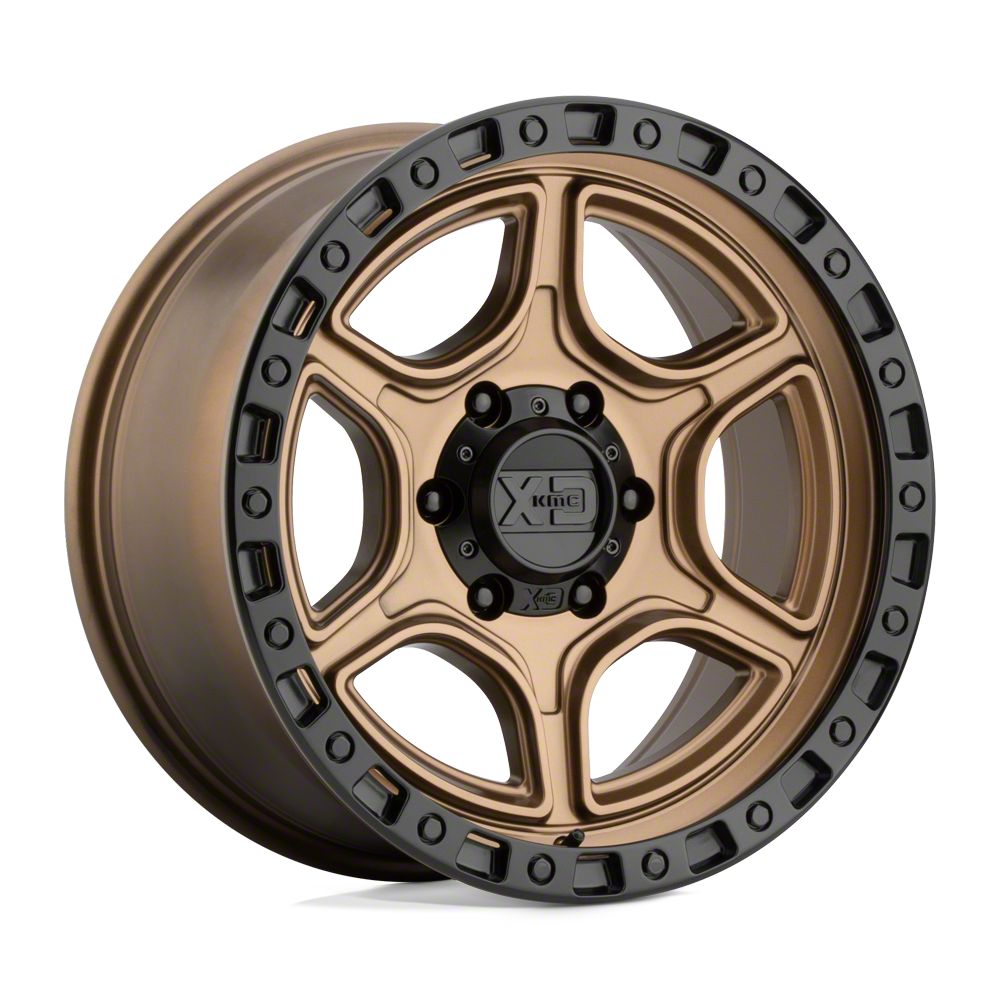XD Tundra Portal Satin Bronze with Satin Black Lip 5-Lug Wheel; 18x8.5 ...