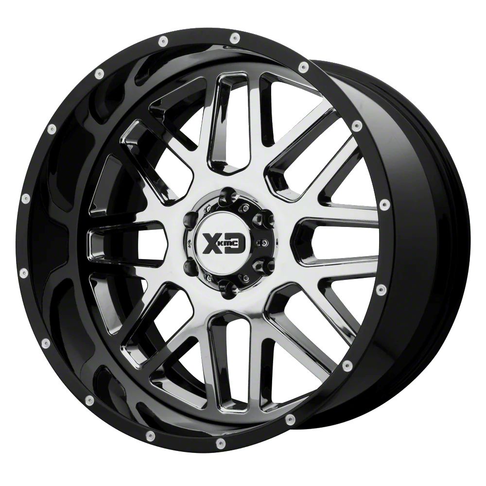 XD Tacoma Grenade Chrome with Gloss Black Milled Lip 6-Lug Wheel; 22x10 ...