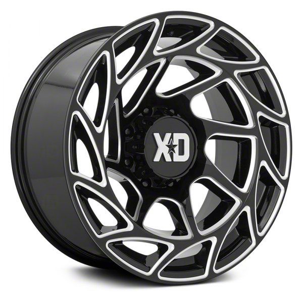 XD Tacoma Onslaught Gloss Black Milled 6-Lug Wheel; 22x12; -44mm Offset ...