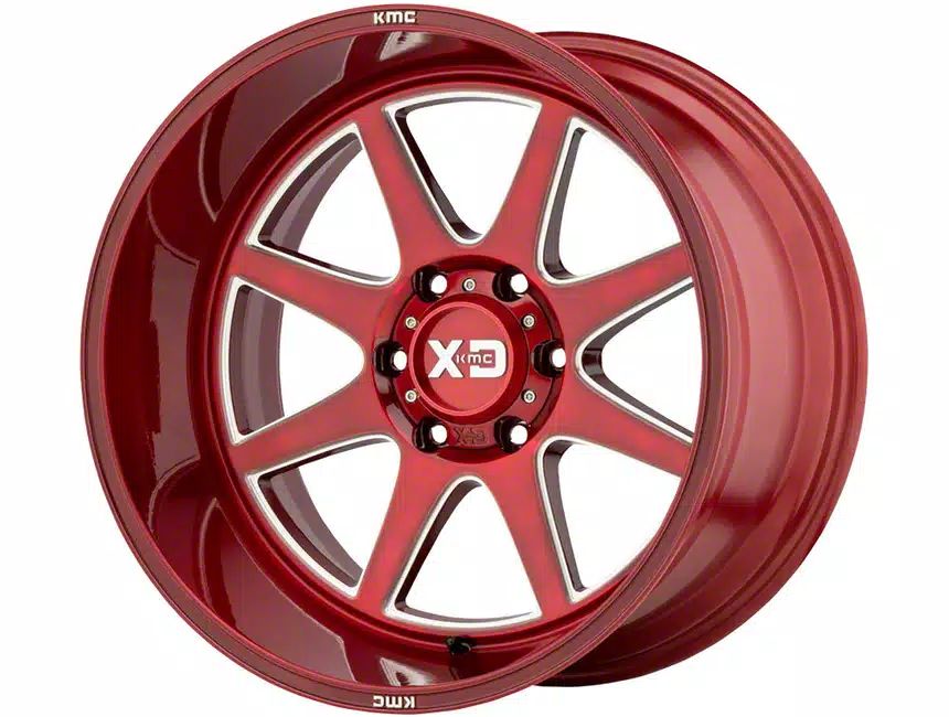 XD Tacoma Pike Brushed Red Milled 6-Lug Wheel; 20x9; 0mm Offset ...