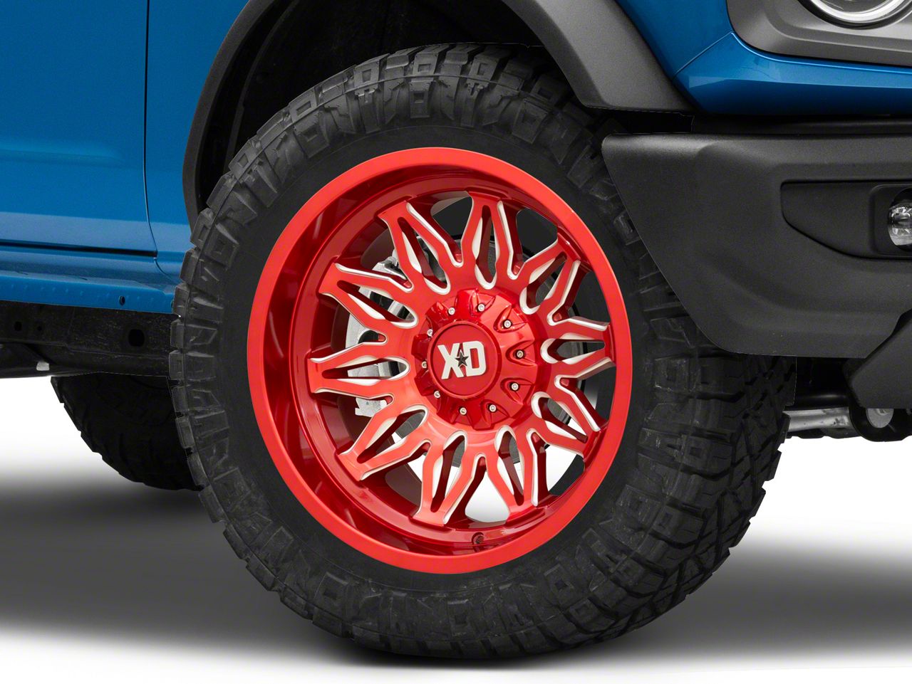 XD Bronco Gunner Candy Red Milled 6-Lug Wheel; 20x10; -18mm Offset ...
