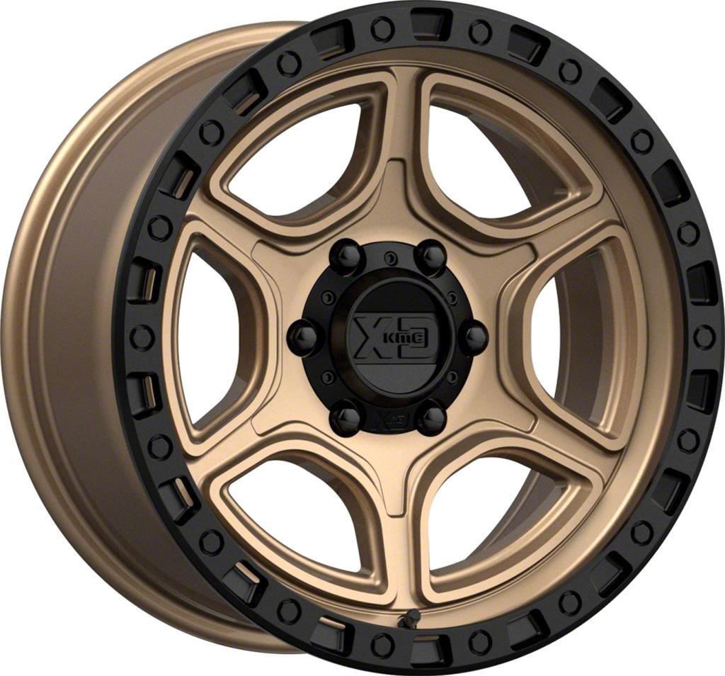 XD Bronco Portal Satin Bronze with Satin Black Lip 6-Lug Wheel; 18x8.5 ...