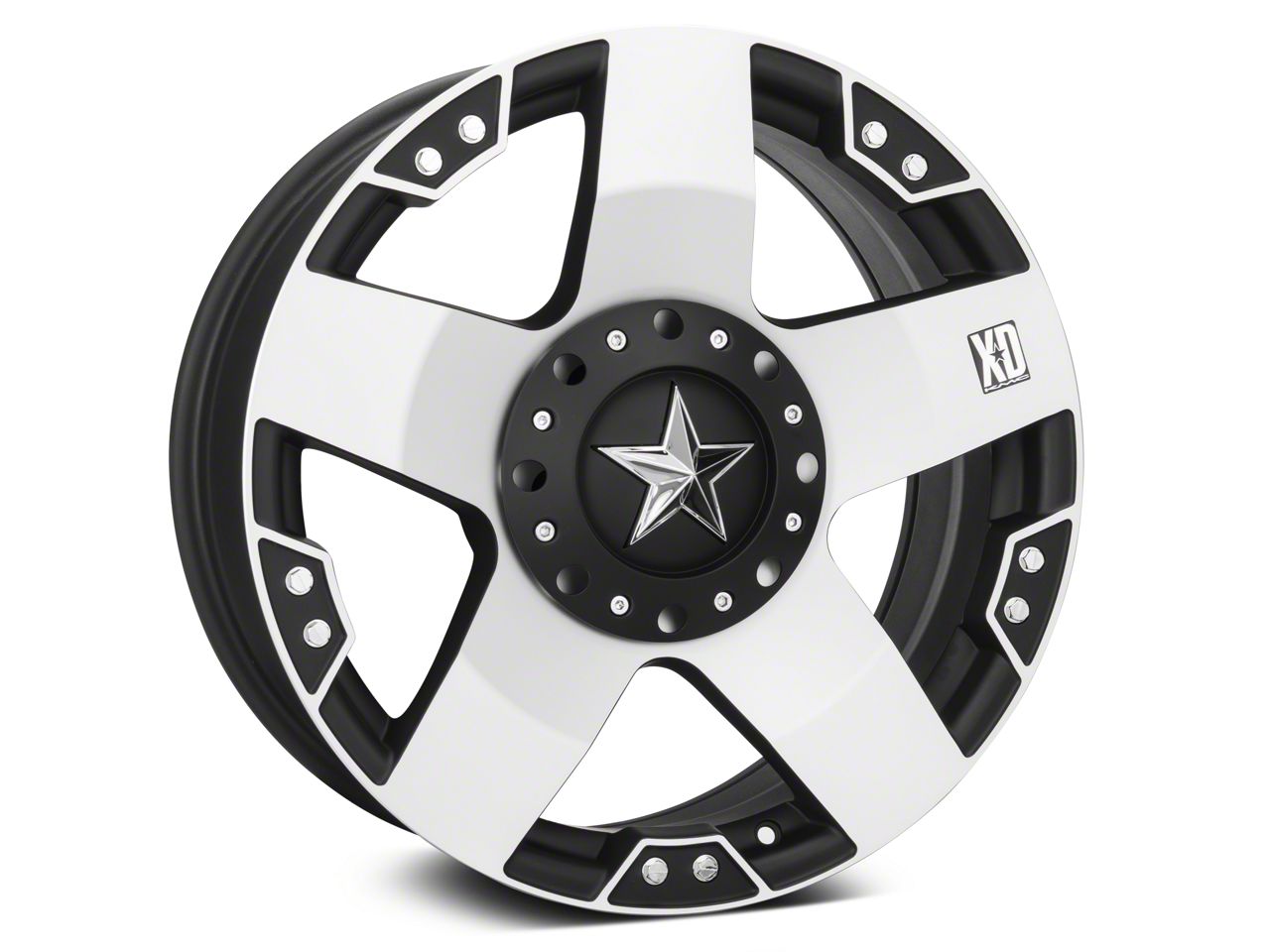 XD Bronco Rockstar Black Machined 6-Lug Wheel; 20x8.5; 35mm Offset ...