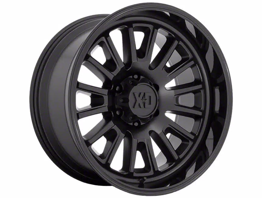 XD Bronco Rover Satin Black with Gloss Black Lip 6-Lug Wheel; 24x12 ...
