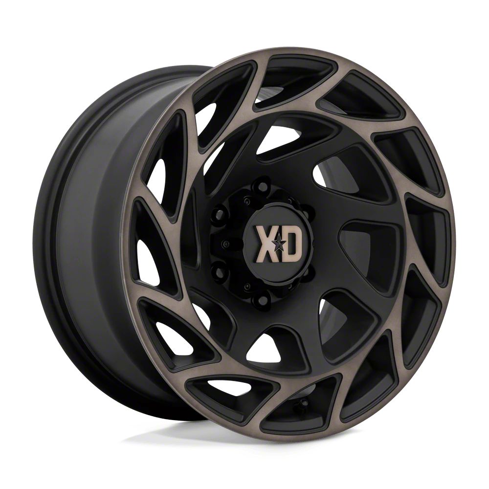 XD Jeep Gladiator Onslaught Satin Black with Bronze Tint Wheel; 17x9 ...