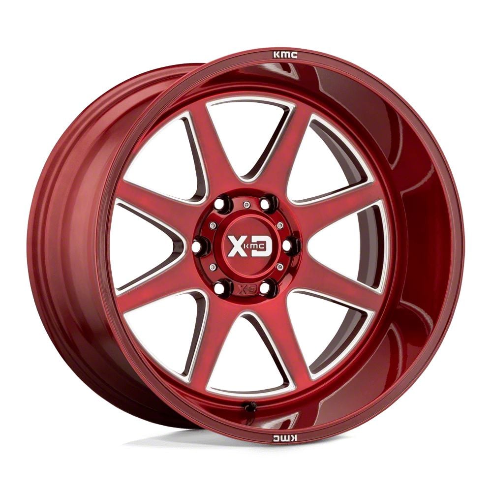 XD Jeep Gladiator Pike Brushed Red with Milled Accent Wheel; 20x10 ...