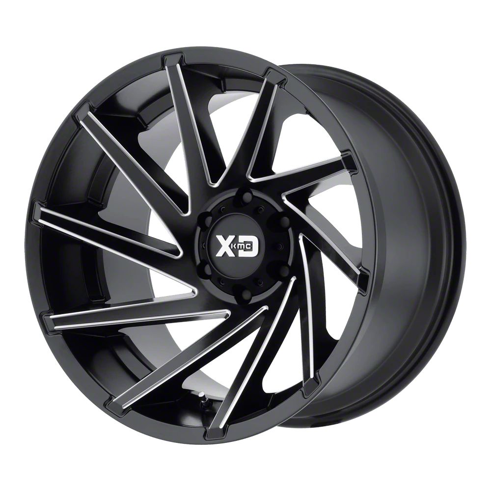 XD Jeep Wrangler Cyclone Satin Black Milled Wheel; 20x12; -44mm Offset ...