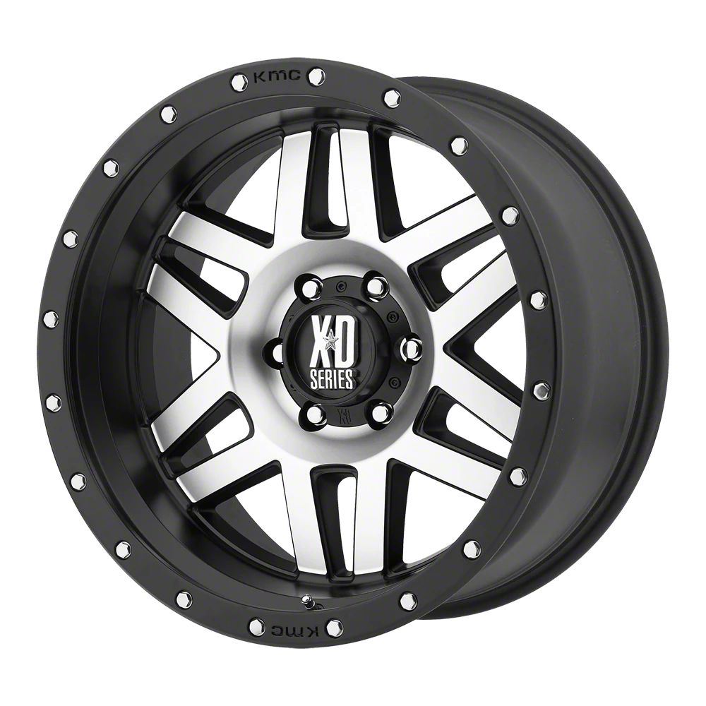 XD Jeep Wrangler Machete Machined Face with Black Ring Wheel; 18x9 ...