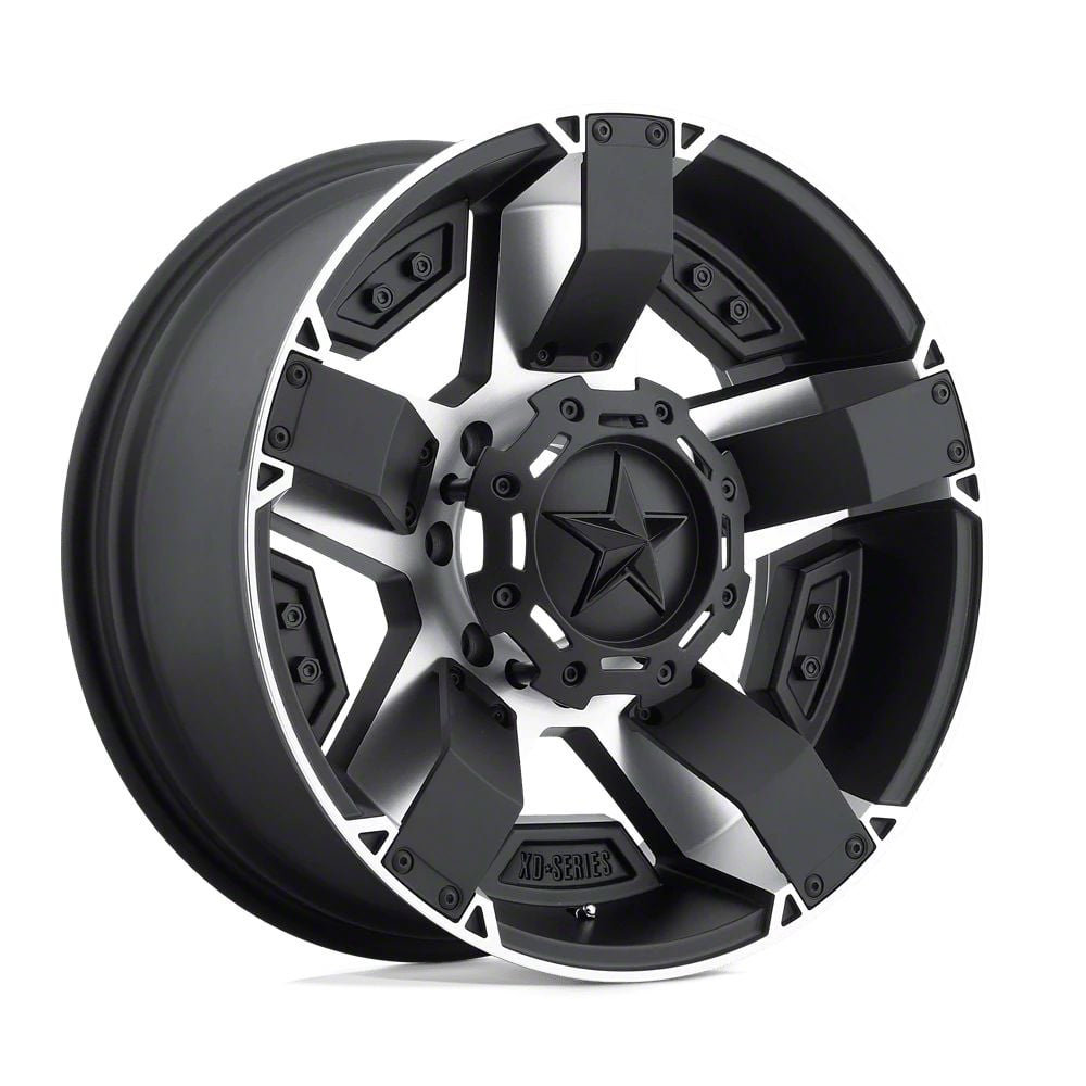 XD Jeep Wrangler Rockstar II Matte Black Machined Wheel; 17x8; 10mm ...