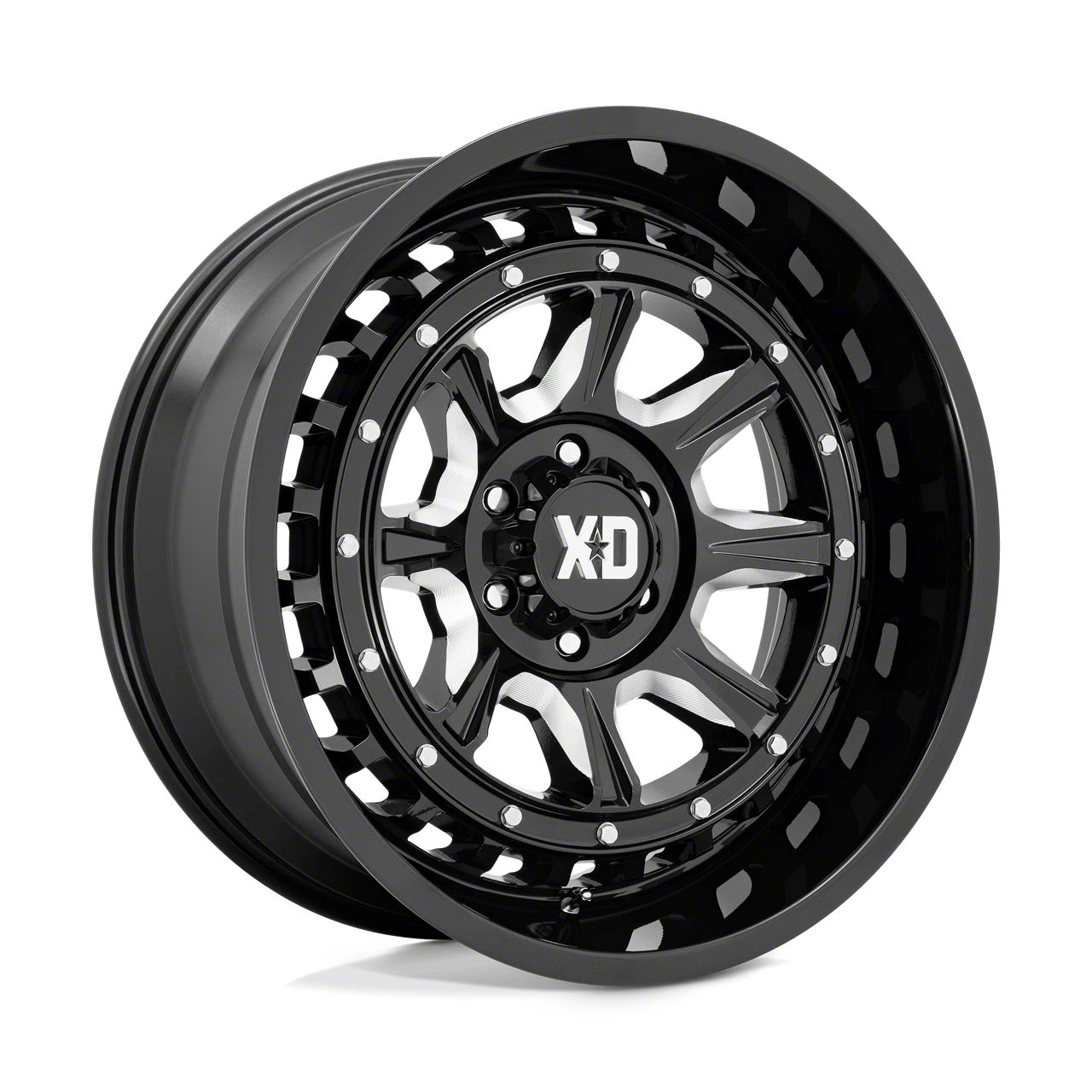XD Jeep Wrangler Outlander Gloss Black Milled Wheel; 20x10; -18mm ...