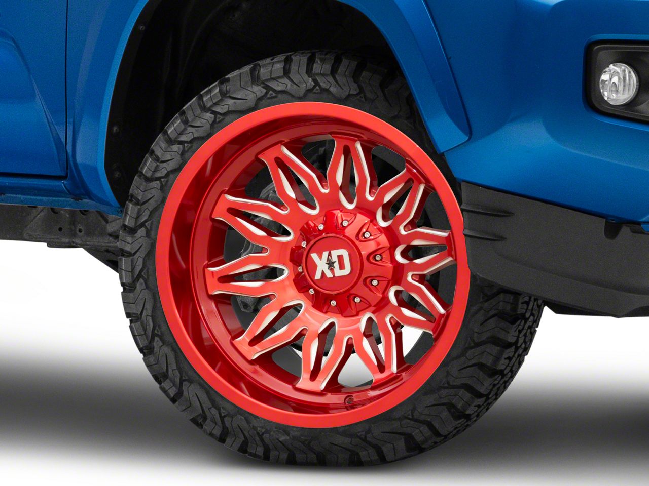 XD Tacoma Gunner Candy Red Milled 6-Lug Wheel; 22x10; -18mm Offset ...