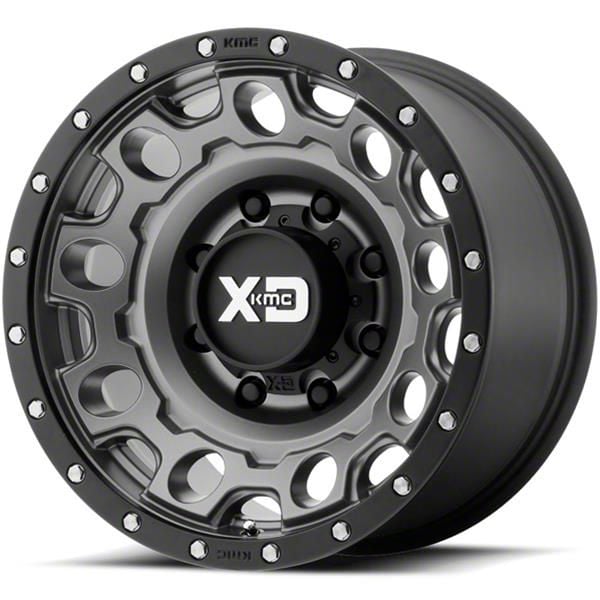 XD Tacoma Holeshot Matte Gray with Black Reinforcing Ring 6-Lug Wheel ...