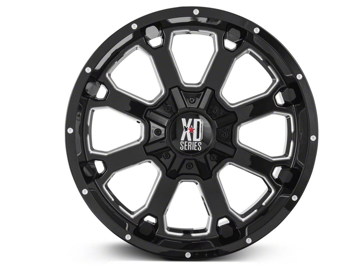 XD Titan Buck 25 Gloss Black Milled 6-Lug Wheel; 20x9; 0mm Offset ...
