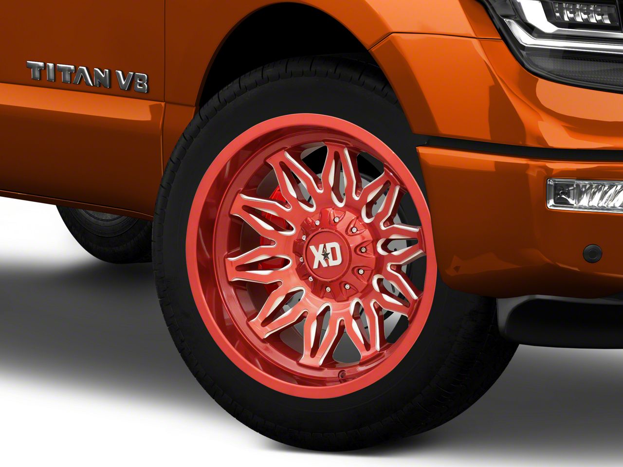 XD Titan Gunner Candy Red Milled 6-Lug Wheel; 22x10; -18mm Offset ...