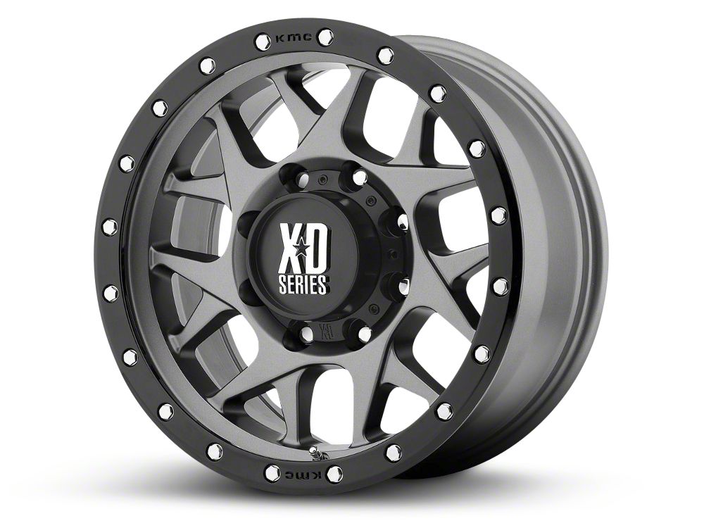 XD Titan XD Bully Matte Gray with Black Ring 6-Lug Wheel; 18x9; 18mm ...