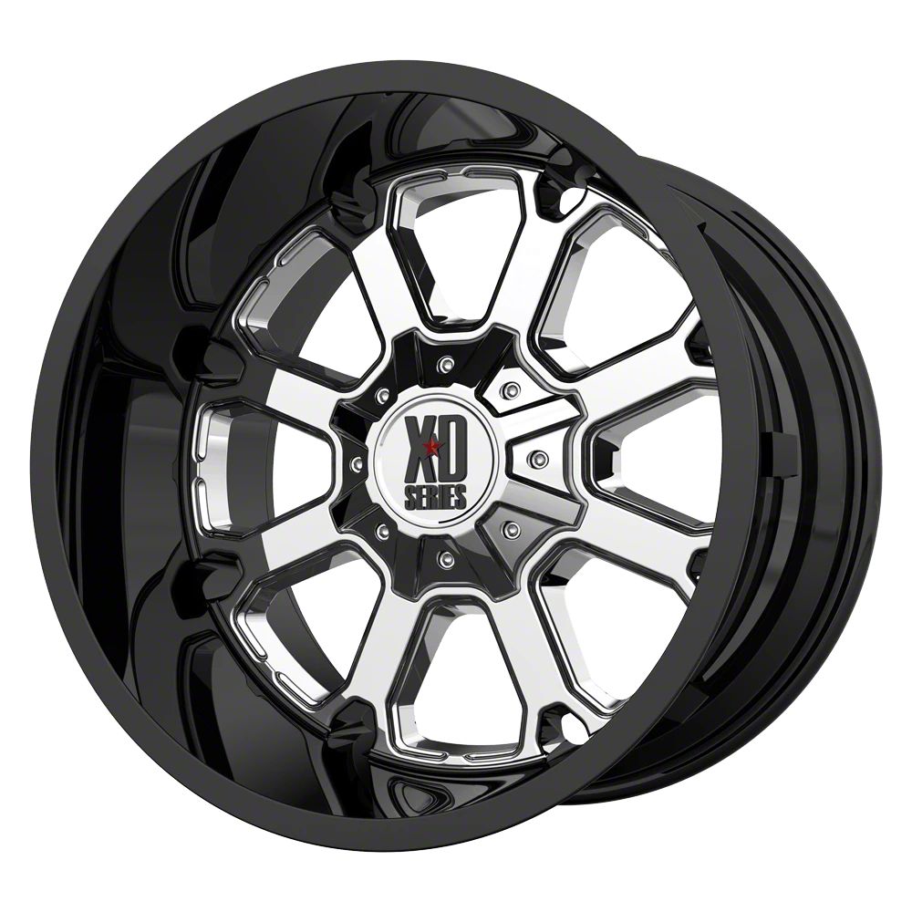 XD Tundra Buck 25 PVD Chrome Center with Gloss Black Lip 5-Lug Wheel ...