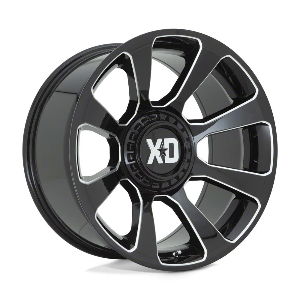 XD Tundra Reactor Gloss Black Milled 5-Lug Wheel; 20x9; 18mm Offset ...