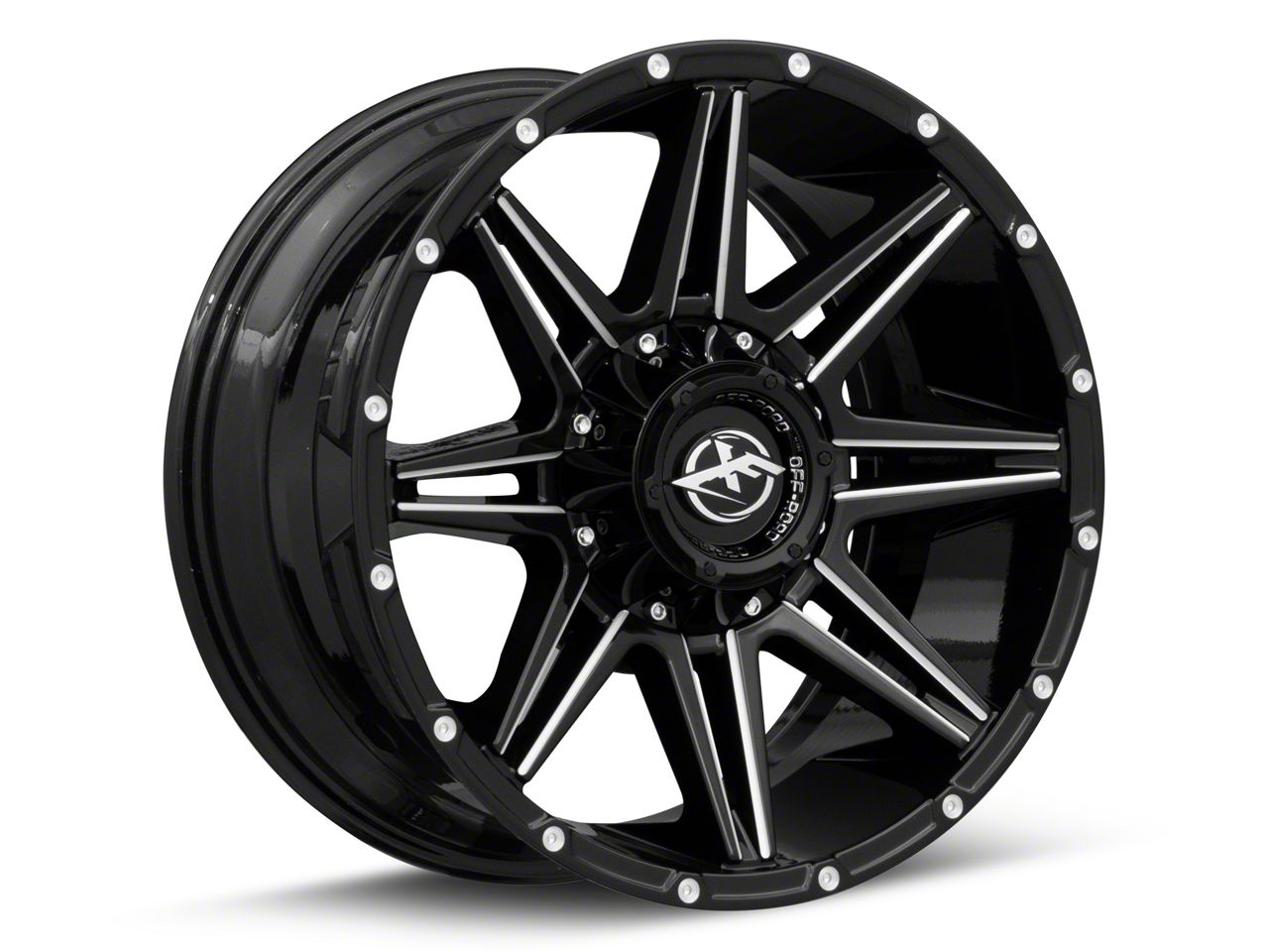 XF Offroad Toyota 4-Runner XF-220 Gloss Black Milled 6-Lug Wheel; 17x9 ...