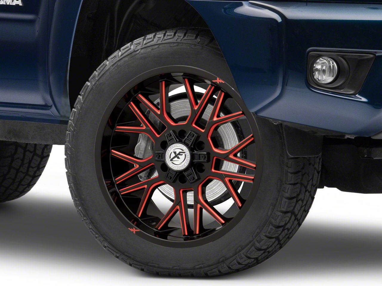 XF Offroad Tacoma XF-235 Gloss Black Red Milled 6-Lug Wheel; 20x10 ...