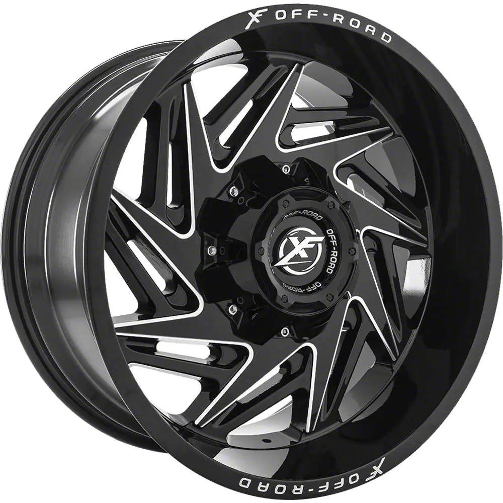 XF Offroad Tacoma XF-203 Gloss Black Milled 6-Lug Wheel; 20x10; -12mm ...