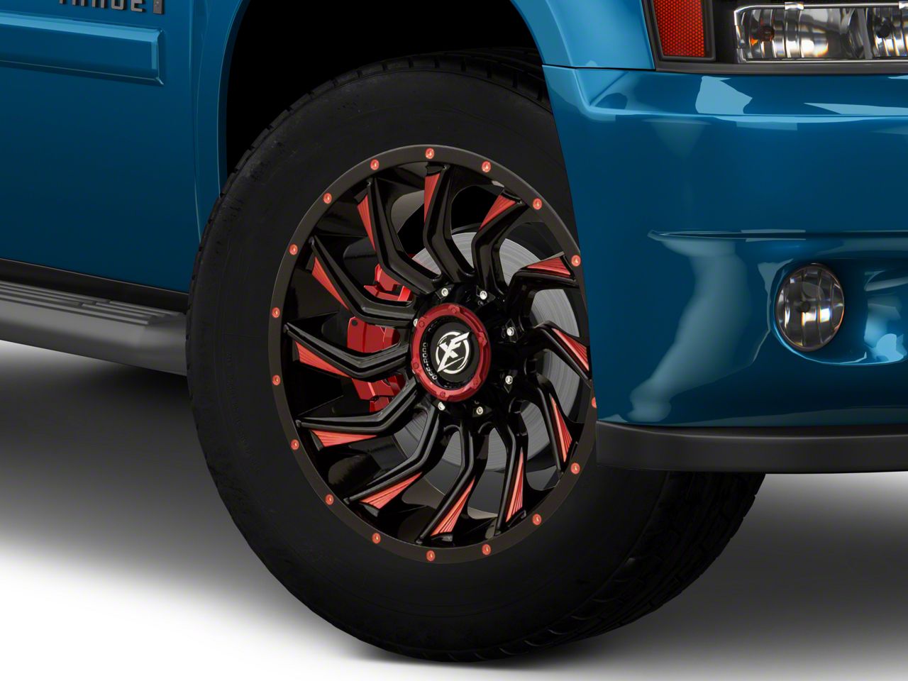 XF Offroad Toyota 4-Runner XF-224 Gloss Black Red Milled 6-Lug Wheel ...