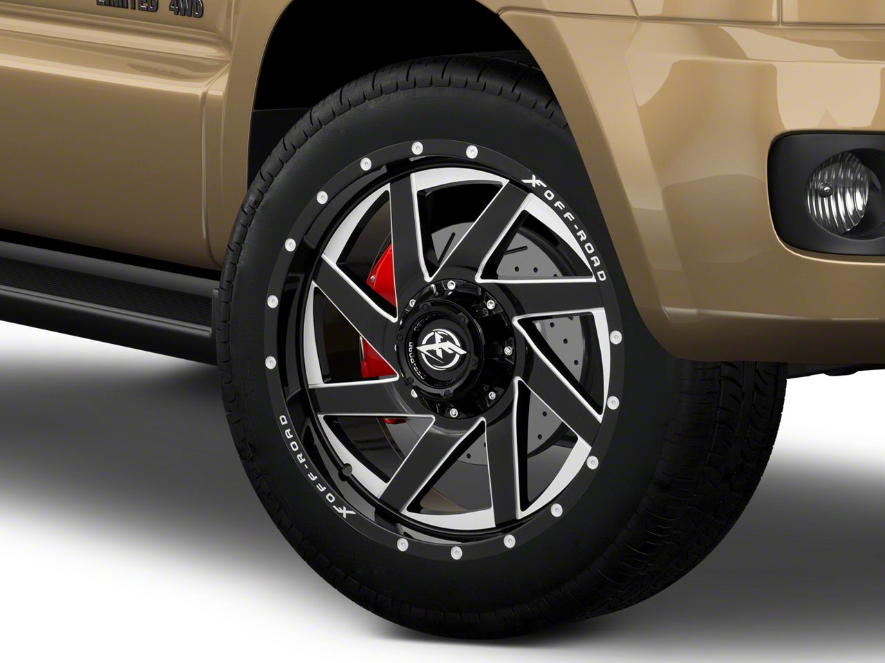 XF Offroad Toyota 4-Runner XF-205 Gloss Black Milled 6-Lug Wheel; 20x9 ...