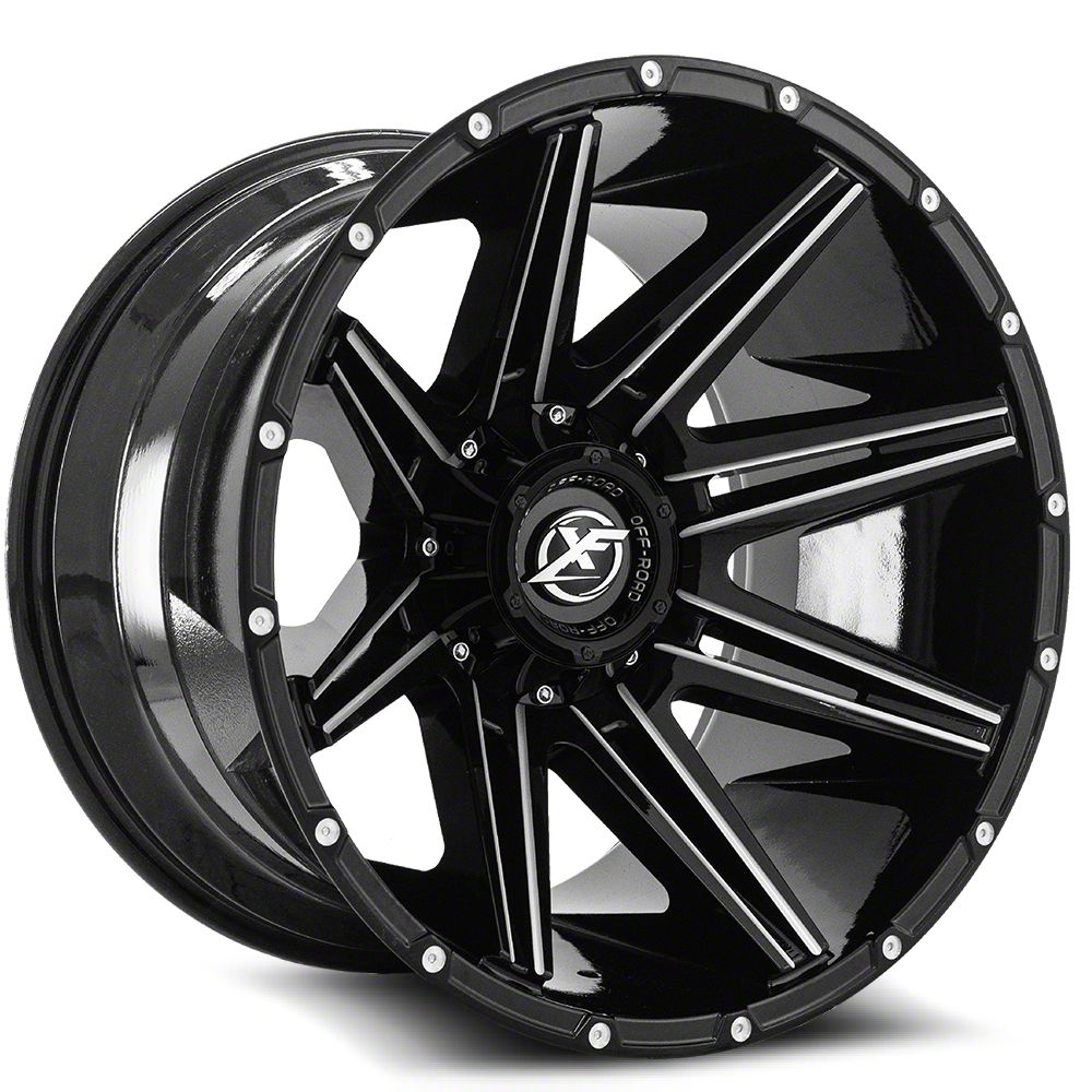 XF Offroad Toyota 4-Runner XF-220 Gloss Black and Milled 6-Lug Wheel ...