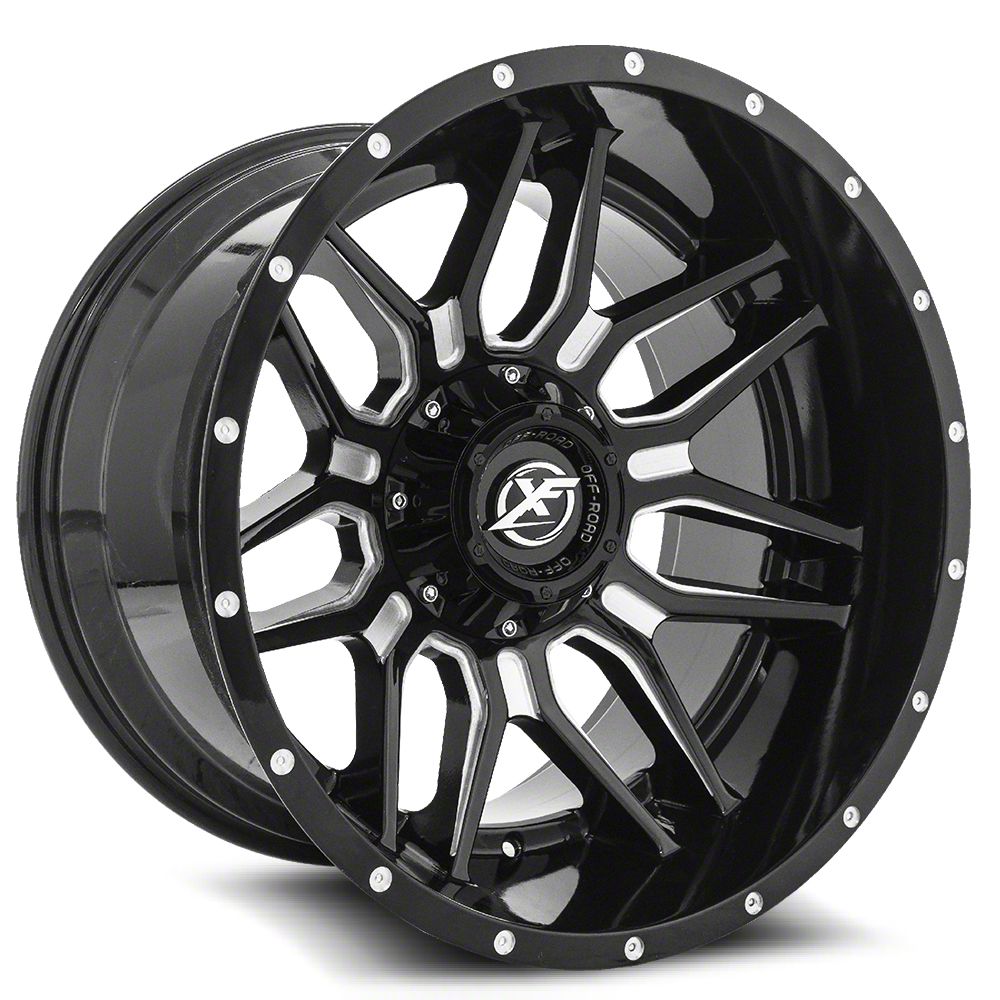 XF Offroad Toyota 4-Runner XF-222 Gloss Black and Milled 6-Lug Wheel ...